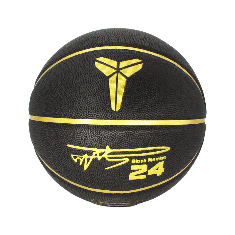 Баскетбольный мяч "PU black gold", №7, черный, золотой, износостойкий, нескользящий