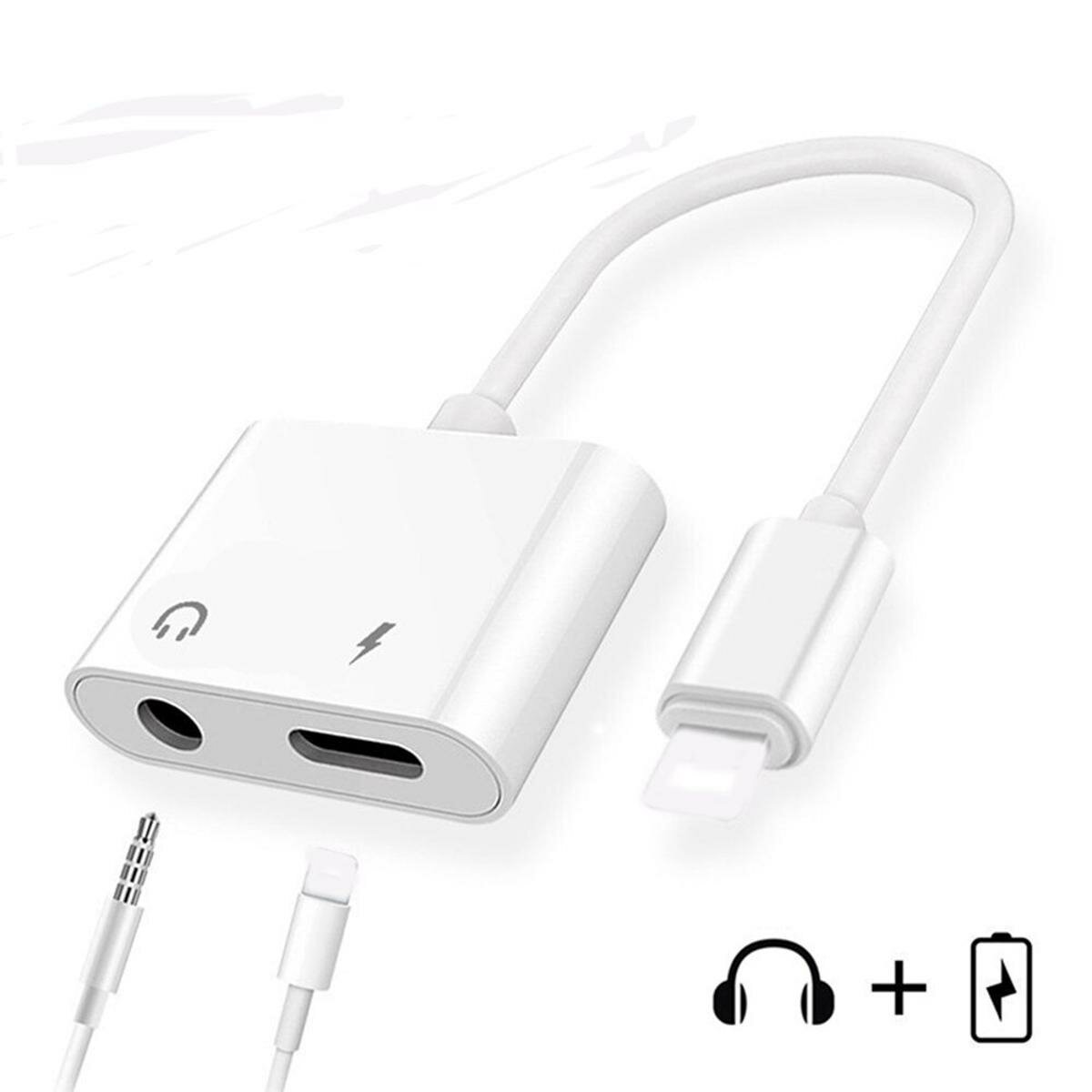 Аудиоадаптер 2 в 1 IOS 12.1.4 для iPhone 7 8 Plus X XS Max для Lightning на 3,5 мм разъем для наушников Aux кабель для зарядки