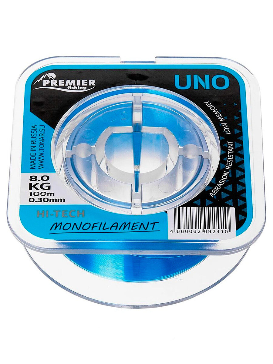 Леска для рыбалки Premier Fishing UNO Blue Nylon 0,30mm/100m (PR-U-B-030-100)