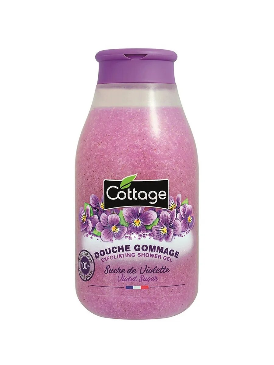 Гель для душа Cottage, отшелушивающий, с ароматом фиалок, 270мл