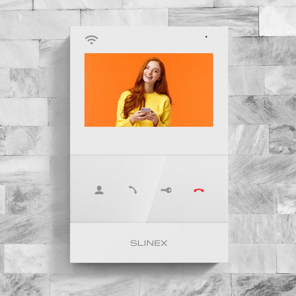 Видеодомофон Slinex "SQ-04N", 4,3 дюйма, белый, с Wi-Fi, слот под microSD