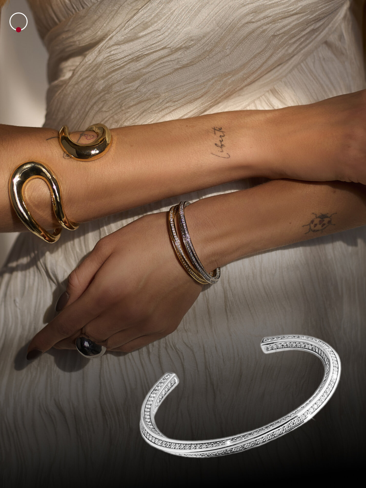 Жесткий браслет, кристалл