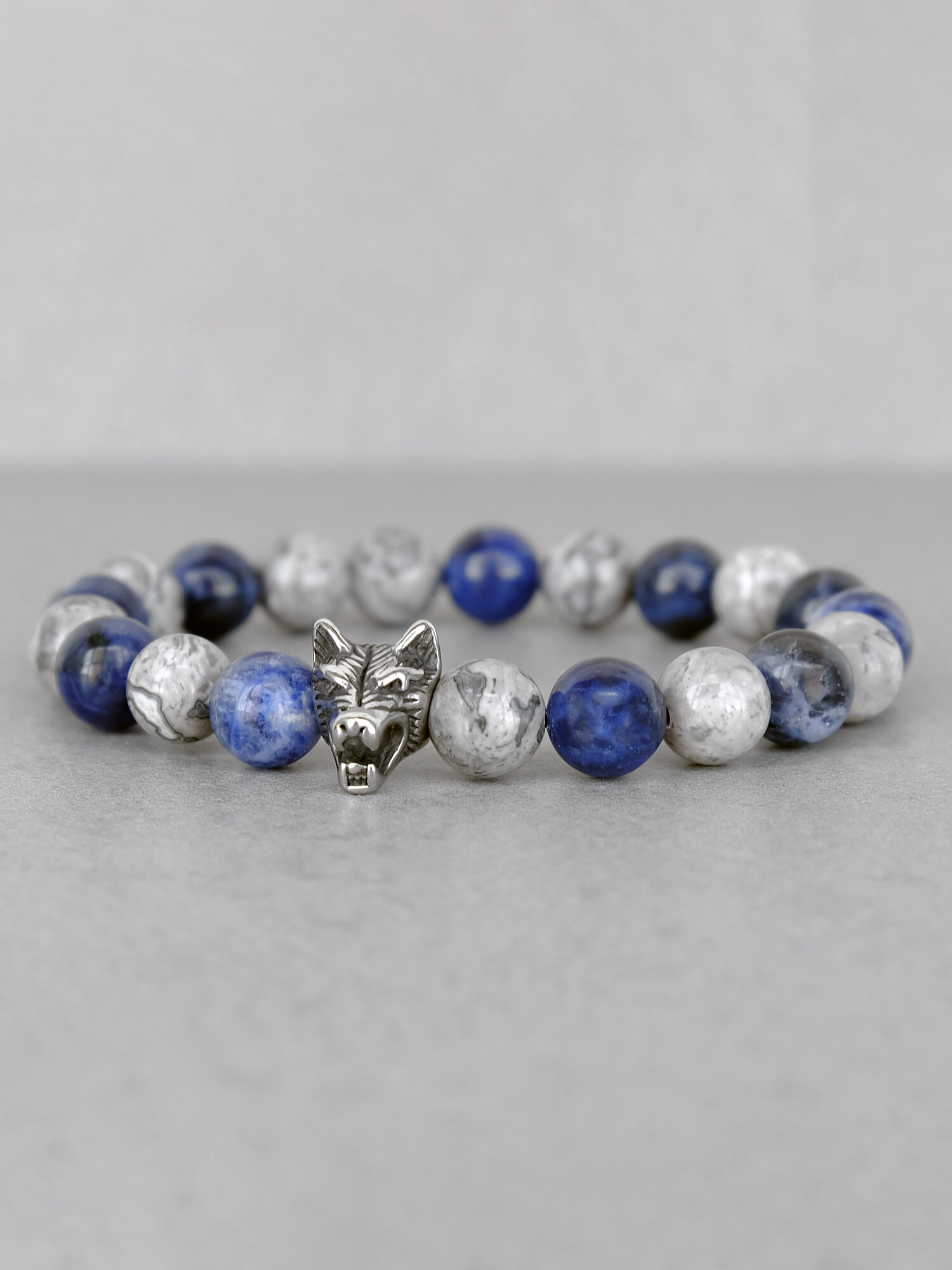 Браслет-нить, яшма, содалит