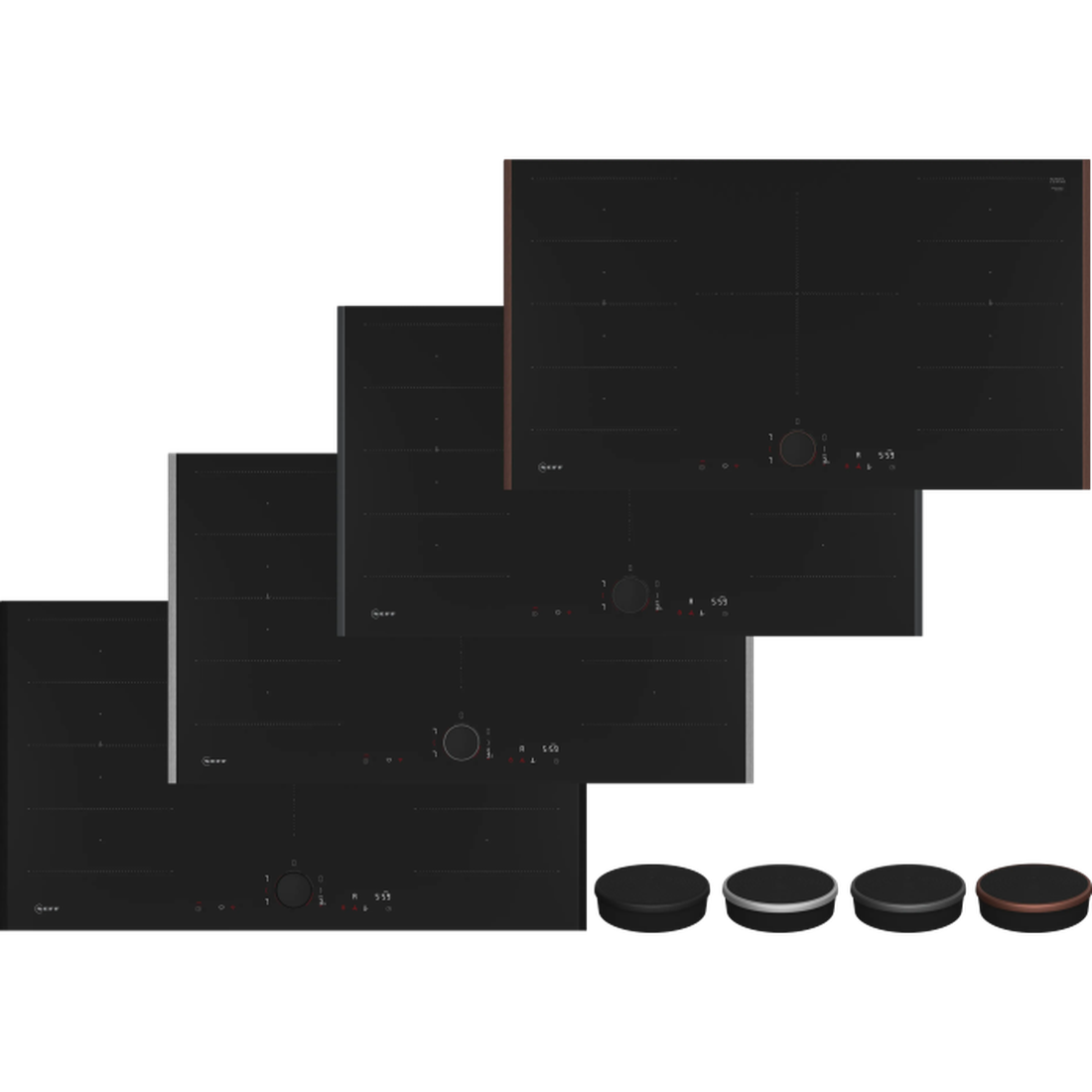 Индукционная варочная панель Neff T69YYV4C0 , стеклокерамическая, 5 конфорок, черная