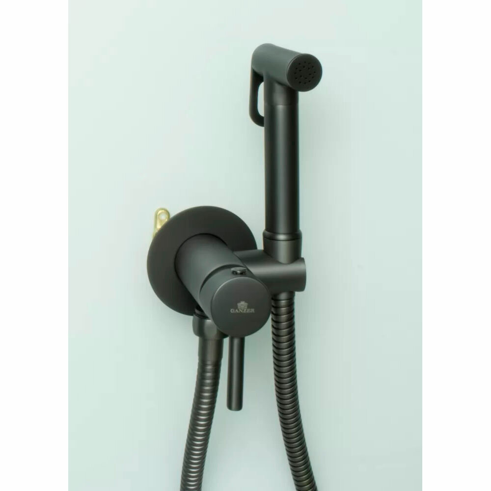 Смеситель встраиваемый с гигиеническим душем Ganzer GZ42101-Q Set графит