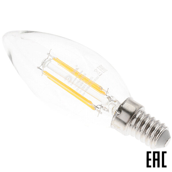 Лампа 7Вт F-LED B35-7W-827-E14 910Лм 2700К светодиодная "свеча" теплый белый свет (ЭРА) Б0027942 (5 шт. в комплекте)