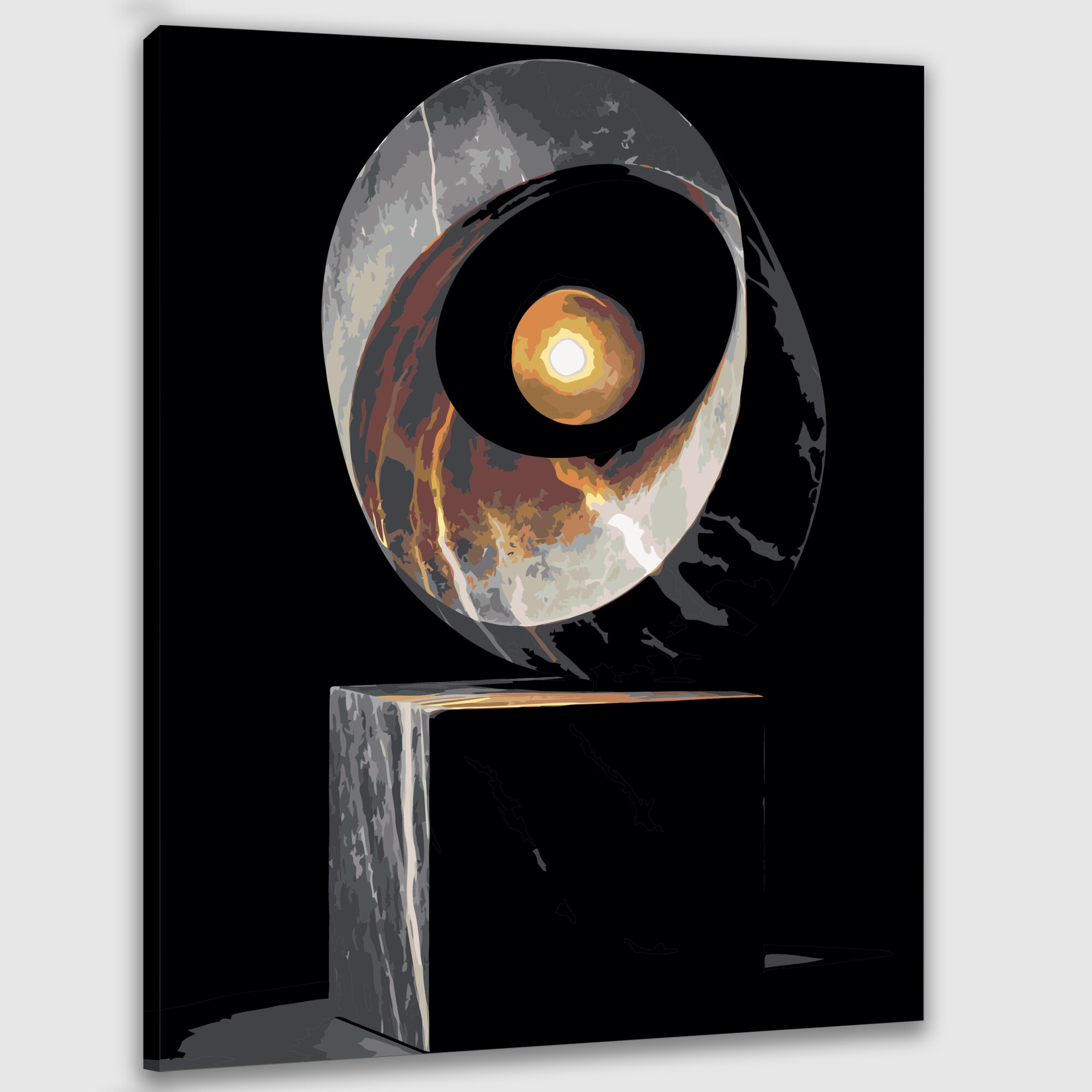 Картина по номерам 40x50 см, скульптура, волшебный камень, мрамор, точность, детали, парит, гравитация, узоры, символы