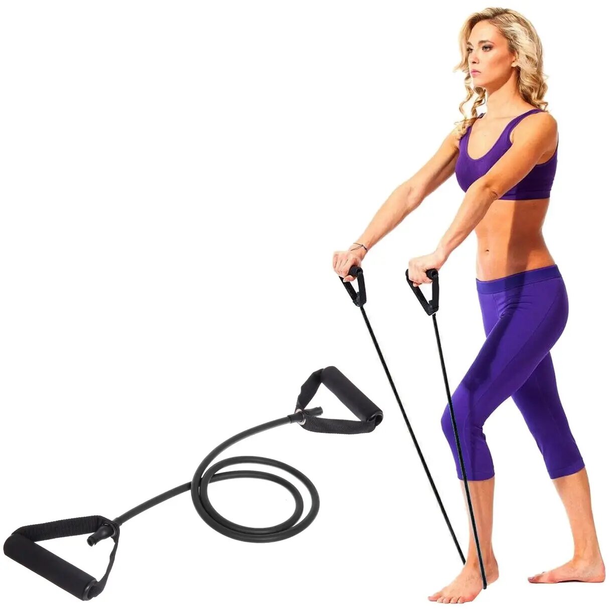 Эспандер трубчатый «Life» 1,30 м, черный, нагрузка 13,5-15,5 кг, для фитнеса