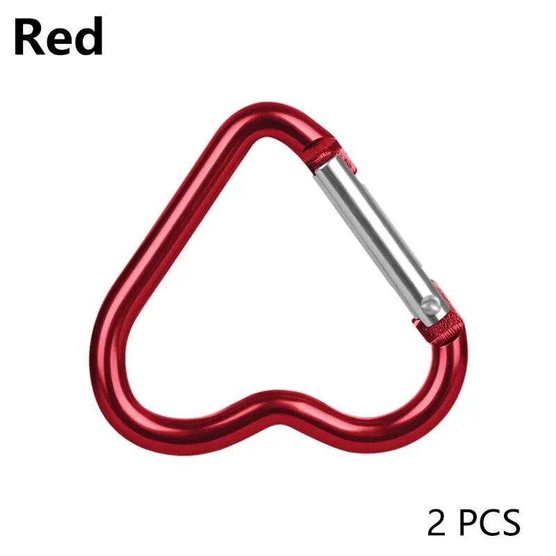 Карабины сердечком из алюминиевого сплава 2 шт. Красный, red-2pcs