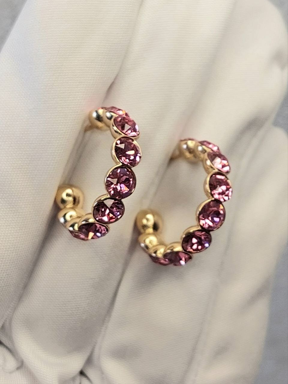 Серьги конго, Swarovski Zirconia