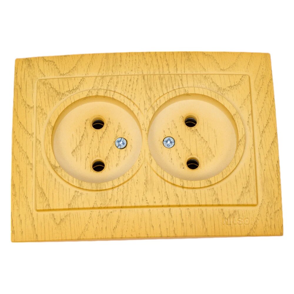 Розетка Nilson Touran wood 2СП, цвет клен, 24281024