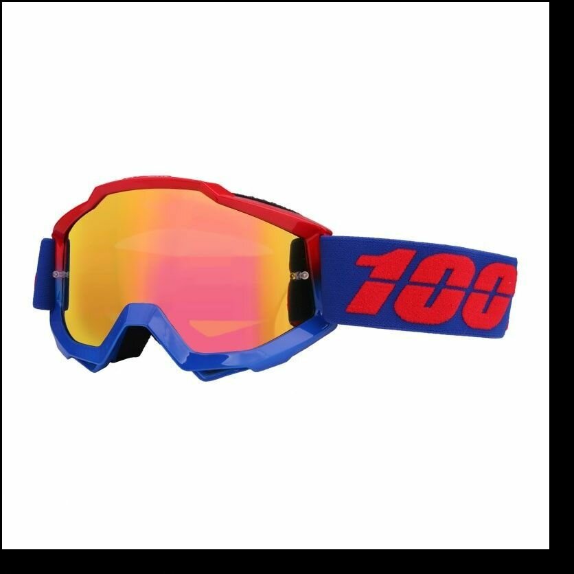 Очки для мотокросса 100% маска эндуро, мотоочки черные с темной линзой