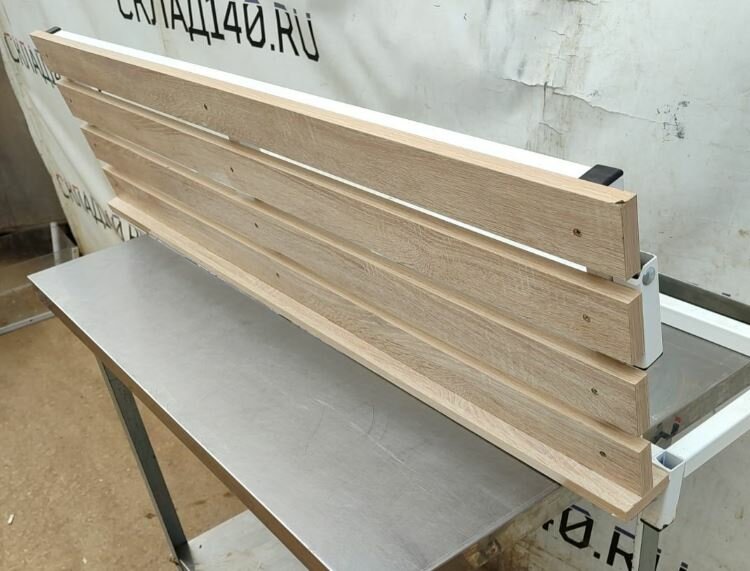 Овощной развал, настольный, сталь/ЛДСП, белый/буковый, 125х33х24 см