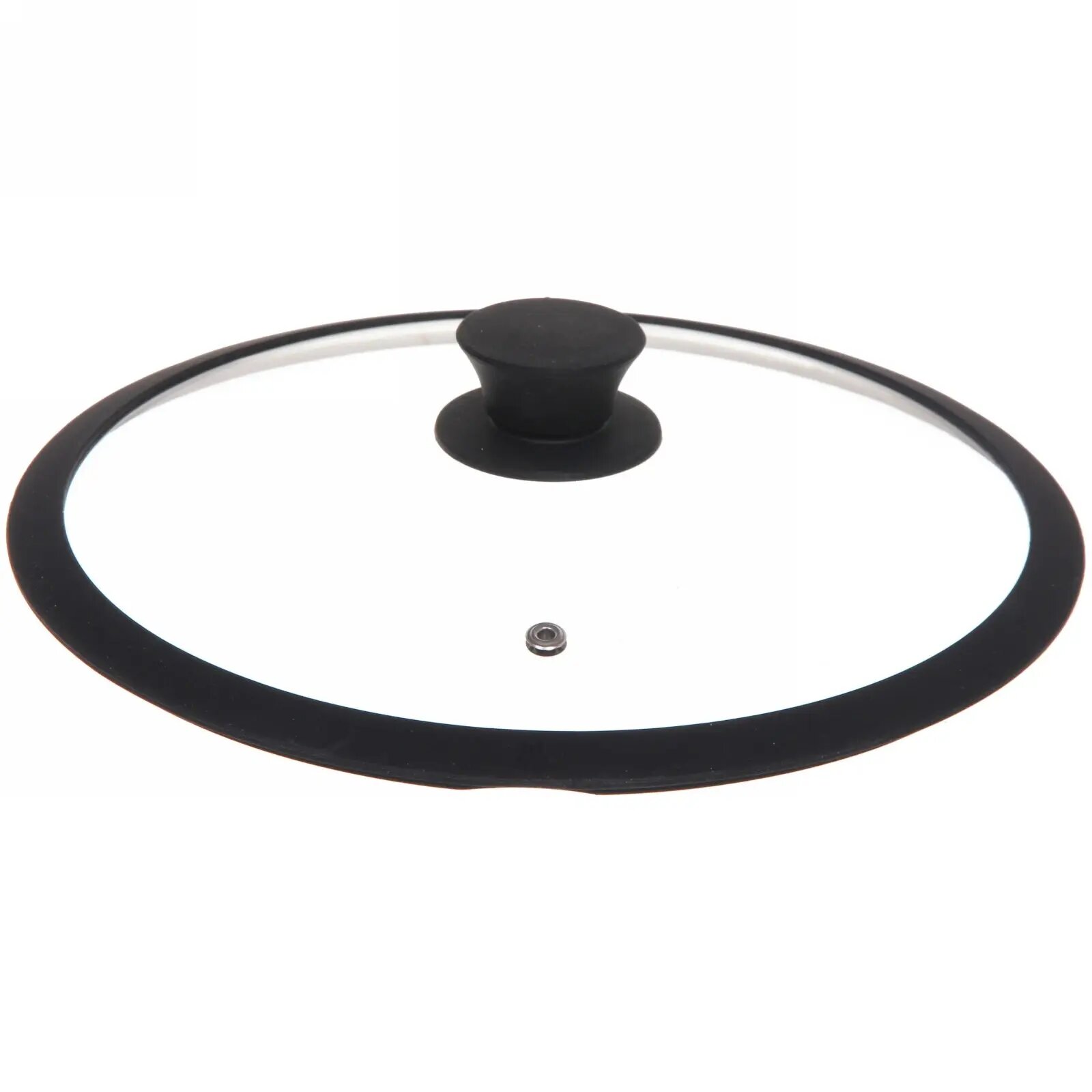 Крышка для посуды 26см, стеклянная с черной ручкой, удобная и практичная