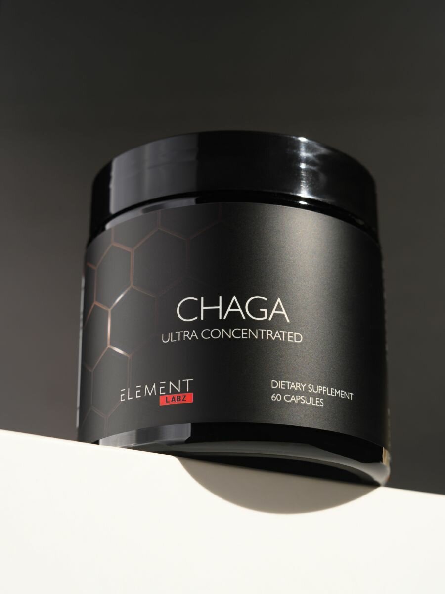 Чага Березовая (Chaga) 500 мг, 60 капсул снижает сахар, выводит шлаки и токсины
