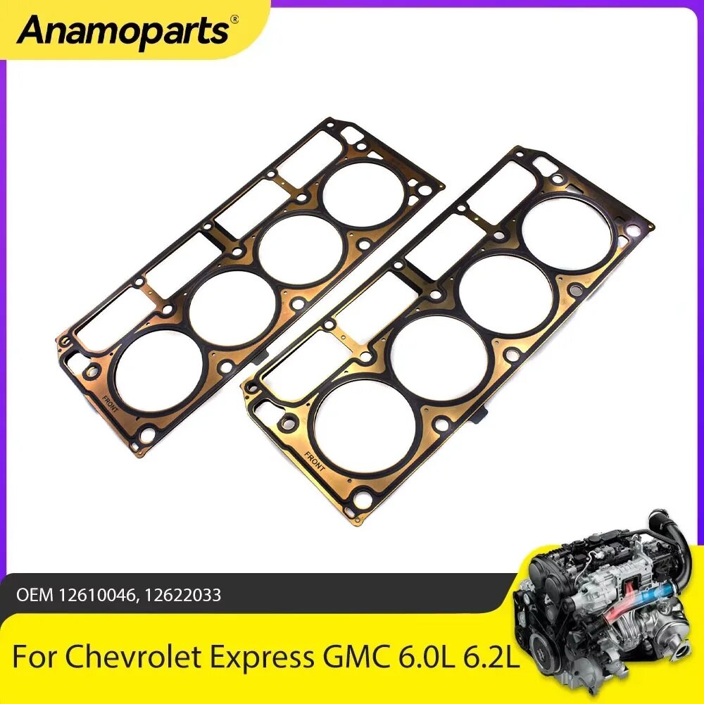 Детали двигателя, 2-прокладки головки блока цилиндров, подходят для 6,0 л 6,2 л V8 для Chevrolet Express GMC Savana Silverado 2500 6,0 л 6,2 л 12610046 07-20