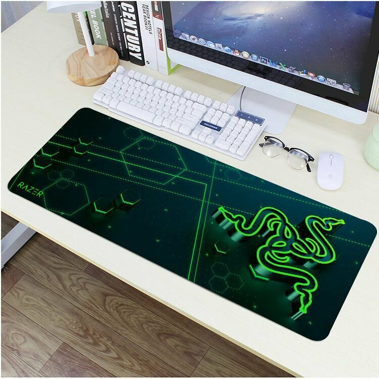 Игровой коврик для мыши Razer, 800х300х3 мм, водоотталкивающее покрытие, коврик для клавиатуры и мыши с принтом Razer