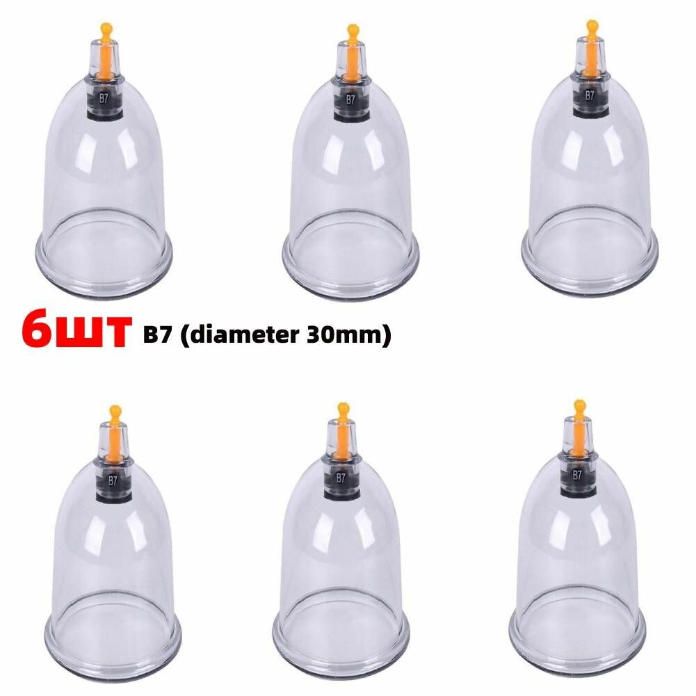 6шт. Массажные вакуумные банки 30-78mm