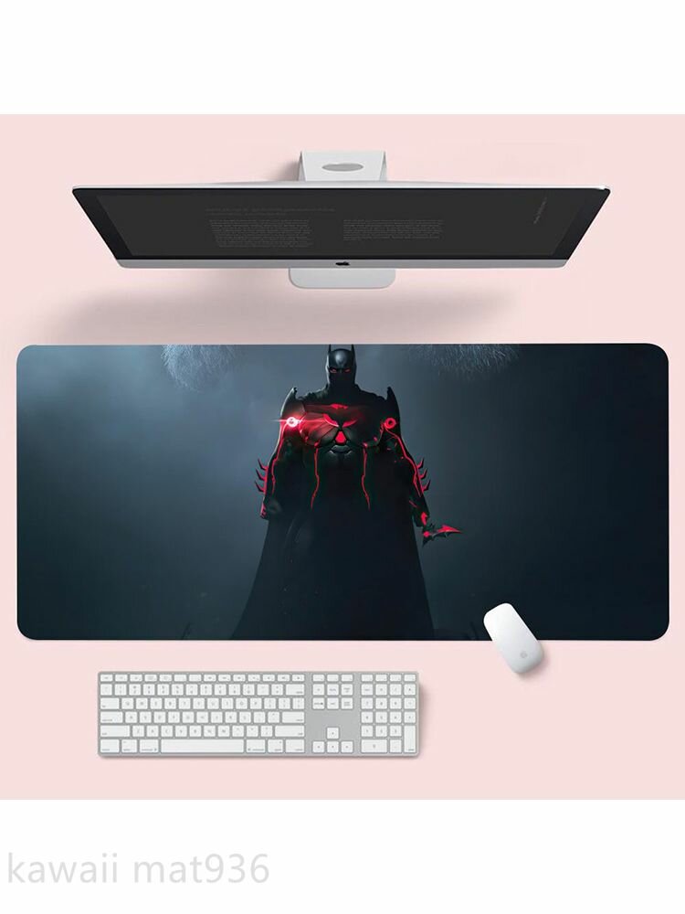 Коврик для мыши Batman, для игрового ноутбука, нескользящий, прошитые края