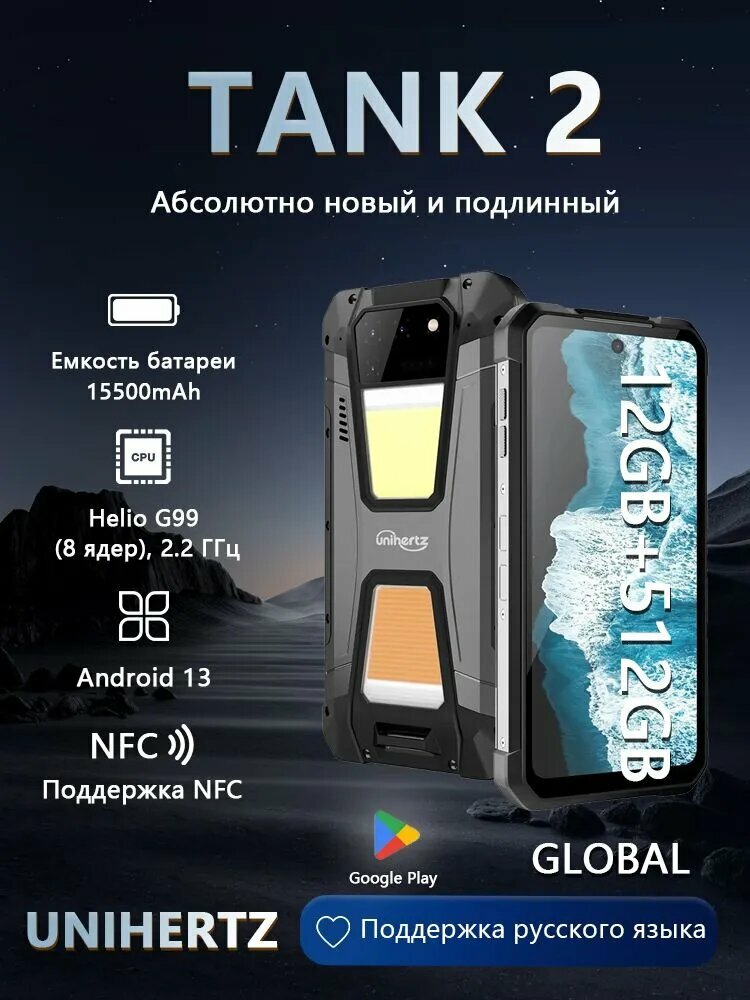 Unihertz Смартфон Global 12/512 ГБ, черно-серый