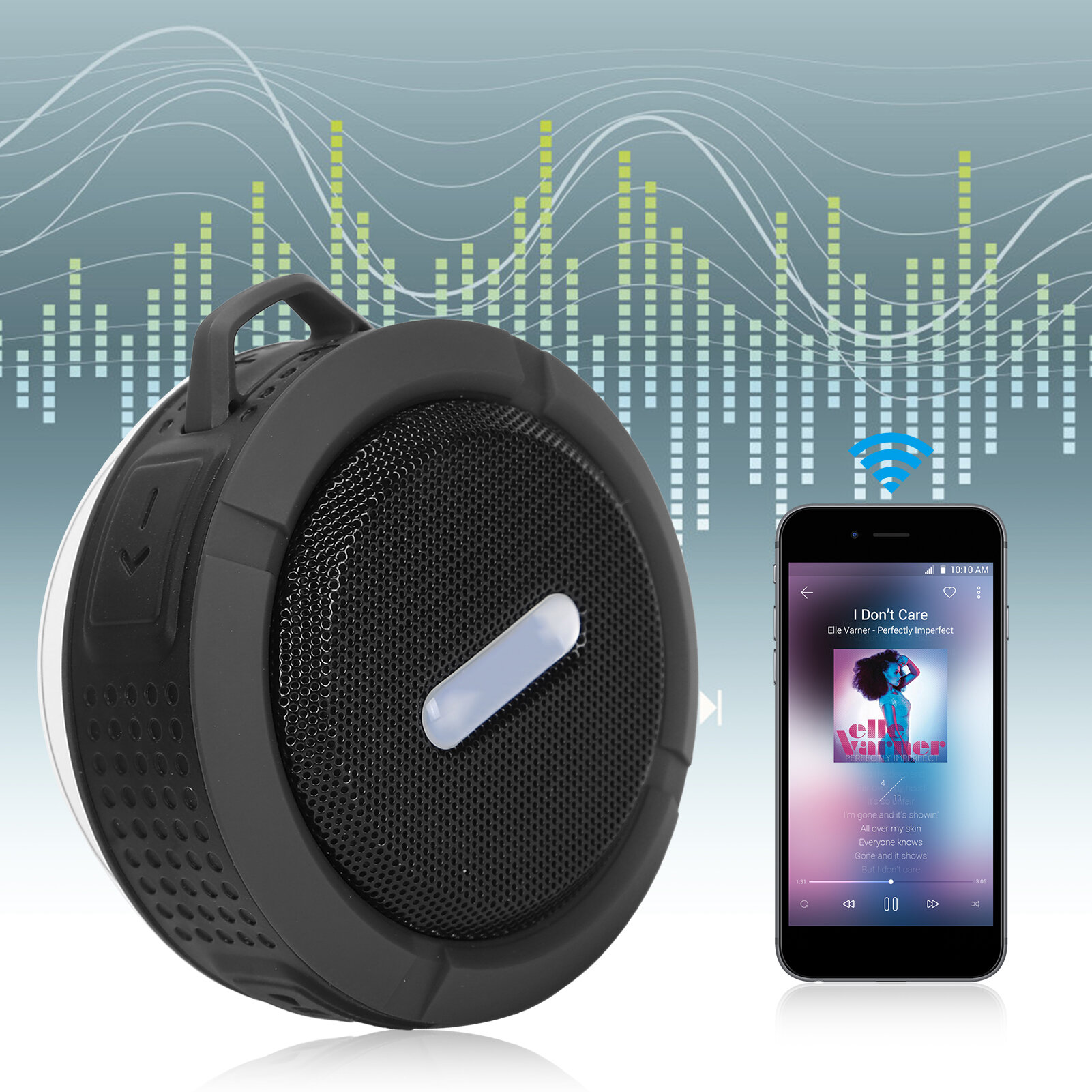 C6 Bluetooth-динамик с карабином на присоске, водонепроницаемый мини-сабвуфер для занятий спортом на открытом воздухе