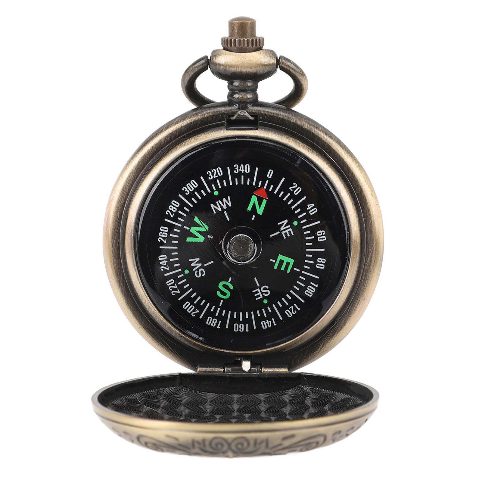 Антикварный компас светящий точный вращающийся металлический металлический флип -крышка винтажный карманный компас для похода в кемпинг