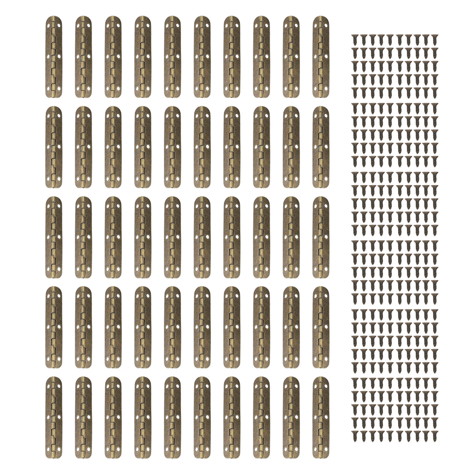50 шт. складных петель с поворотом на 90 градусов, винтажные петли с винтами для столов, шкафов, дверей, мебели, 65x15 мм