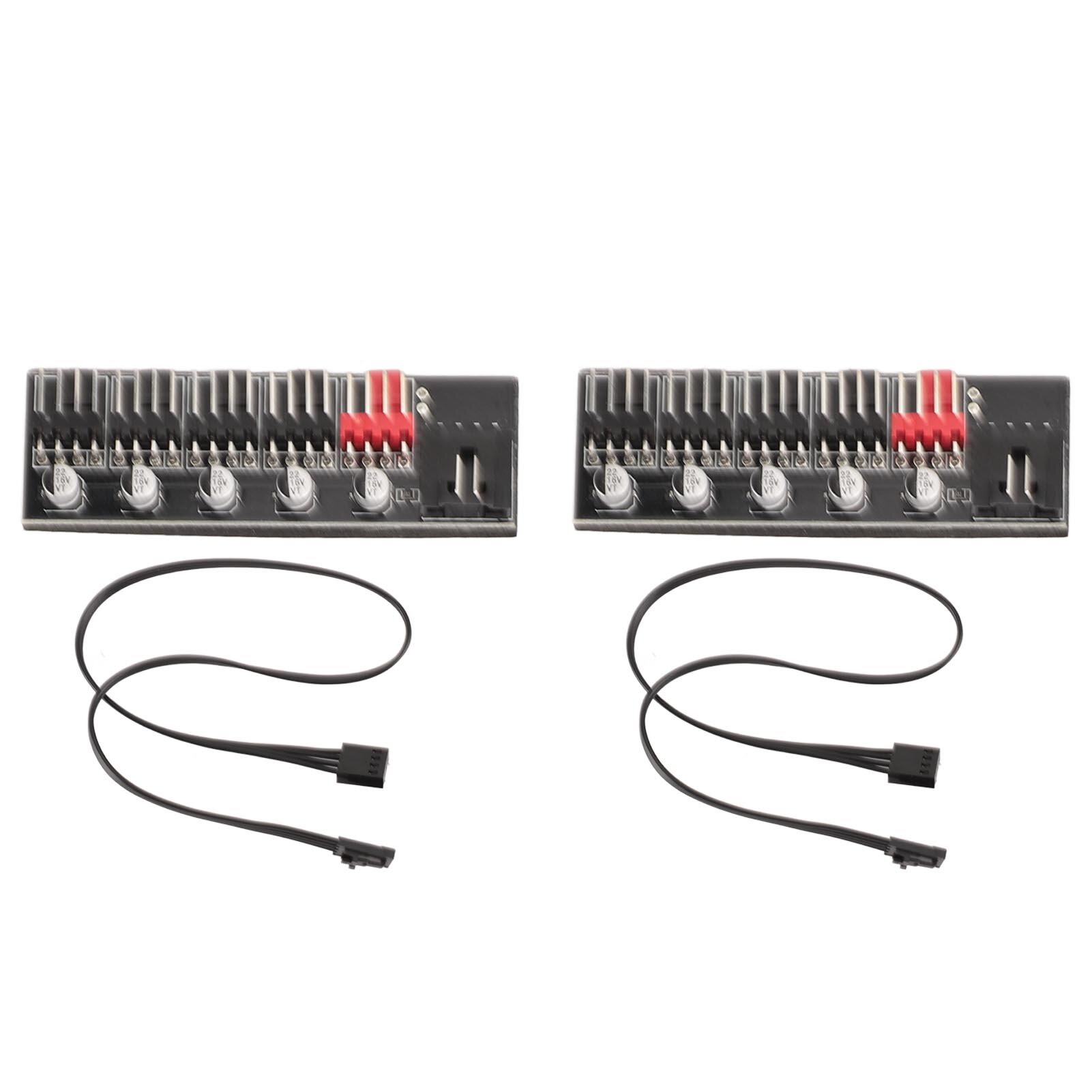 Концентратор PWM для вентиляторов, 5 портов, 12 В, компактный, с кабелями 3/4-pin, 2 шт.