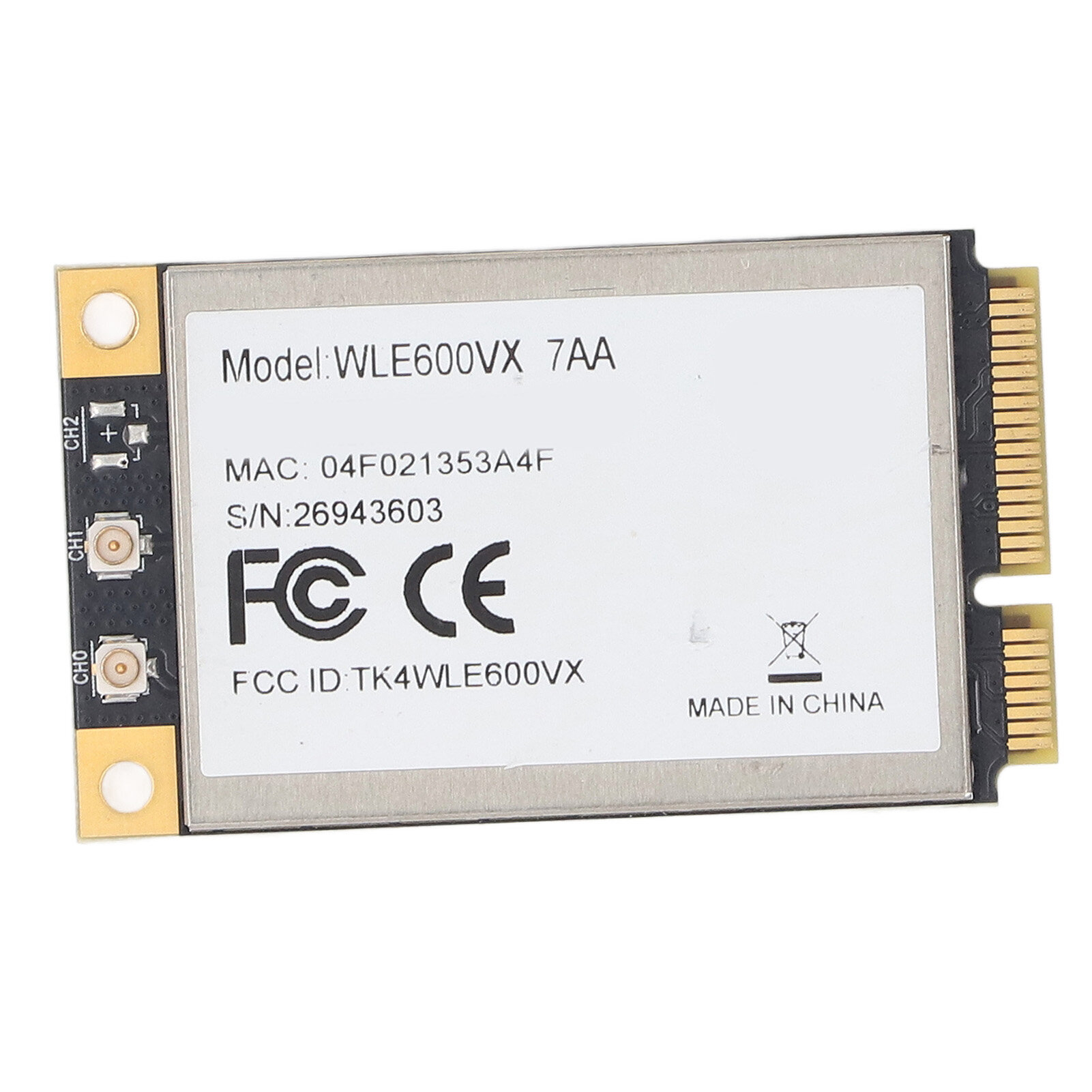 WLE600VX QCA9882 Wireless Card Wireless Fidelity 5 2.4G 5G Dual Band Selectable Module 867Mbps Speed 2x U.FL 3.3V for Industrial Grade Wireless Router AP