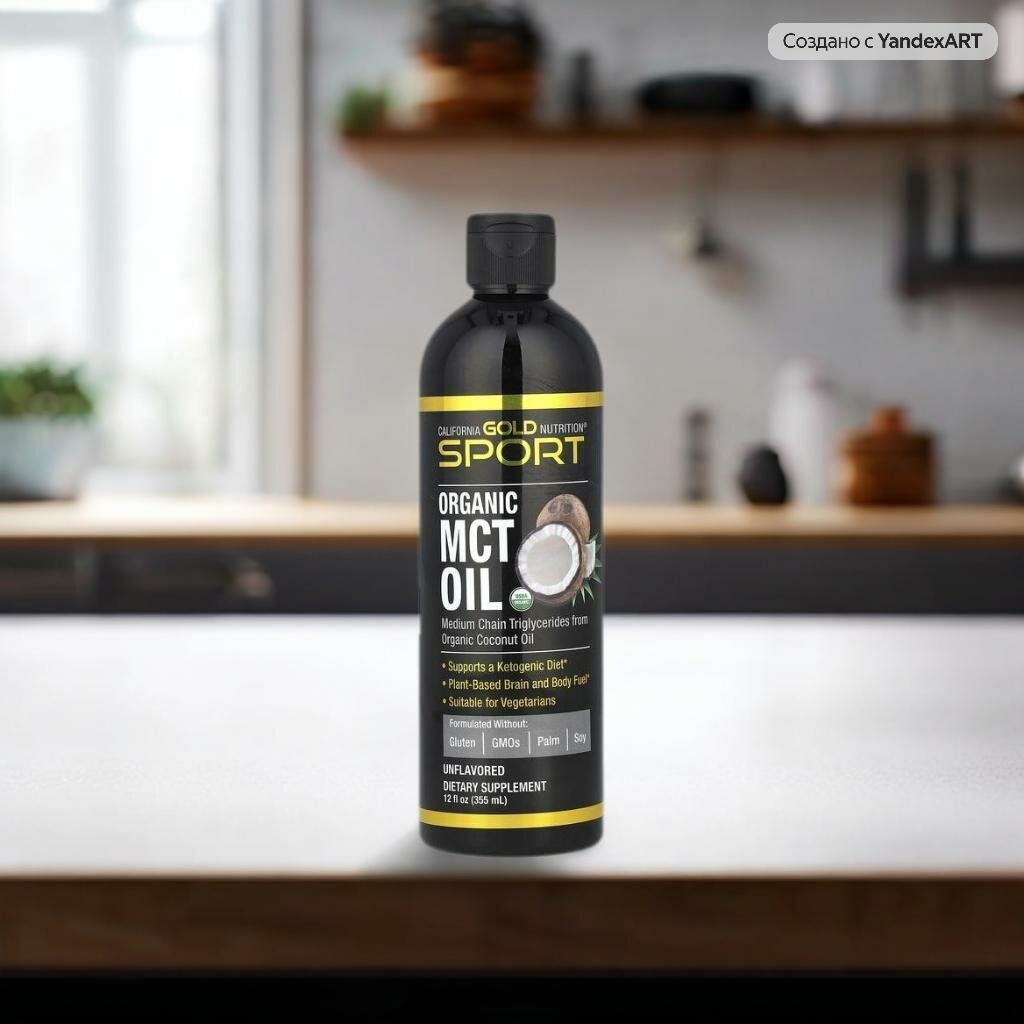 Масло MCT California Gold Nutrition Organic, органическое, 355мл