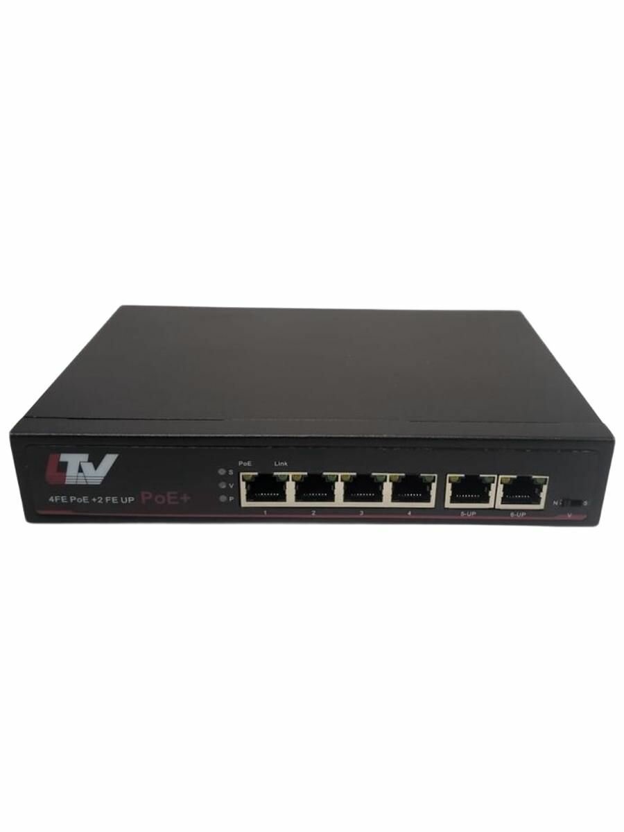 Коммутатор LTV-2S04F2U-P дальность до 100 м