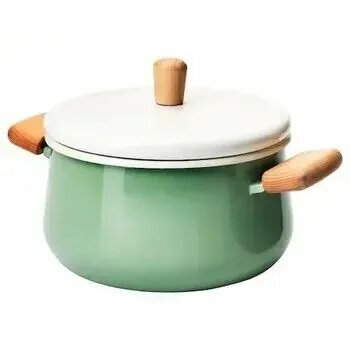 Сковорода KASTRULL, с крышкой, универсальная, эмаль, 3л, зеленая