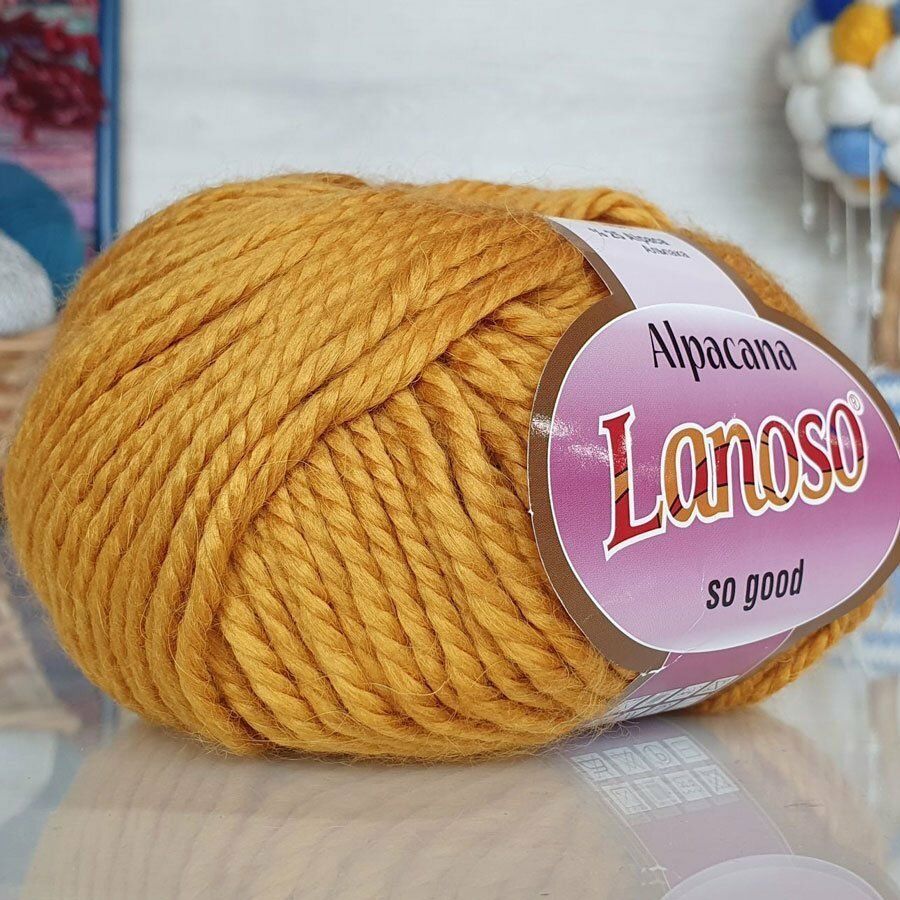 Пряжа Lanoso ALPACANA 3022 горчица (5 мотков)