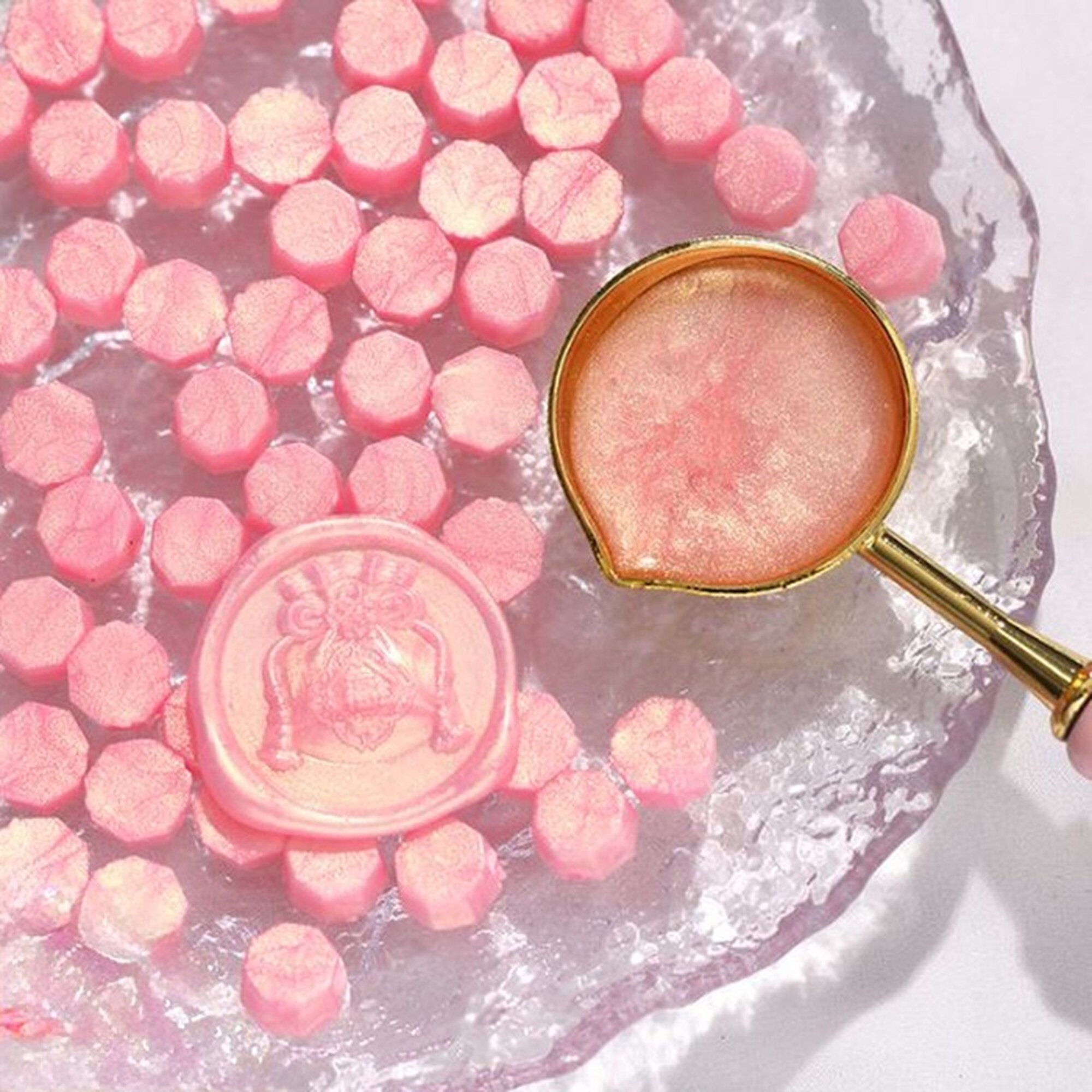 Сургуч Сима-ленд «Розовый», в гранулах, перламутровый, 100 штук