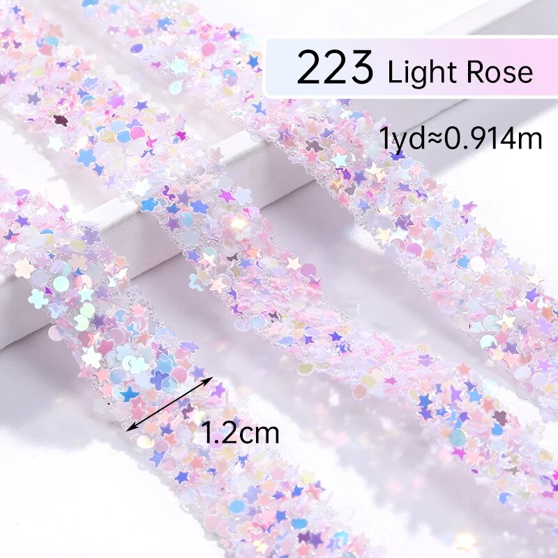 Лента со стразами 223 Light Rose, 1.2 см