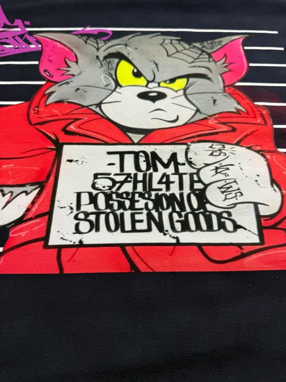 Ткань Кулирка с диджитальным принтом Том с плакатом 54х64 / передняя полочка