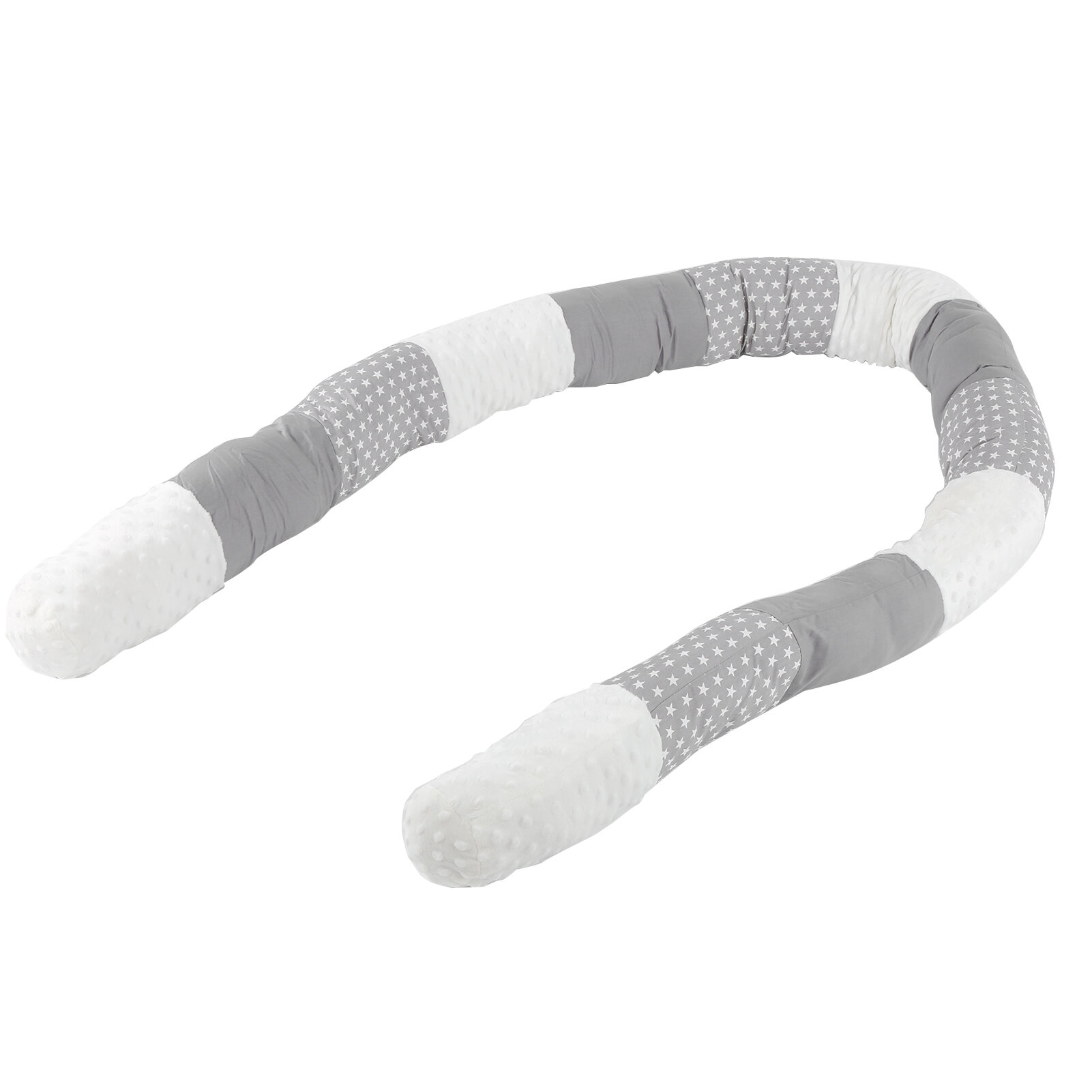 Бампер для детской кроватки, хлопковая подушка в виде змеи, мягкая подушка для детской кроватки, защита для забора, серый сращивание