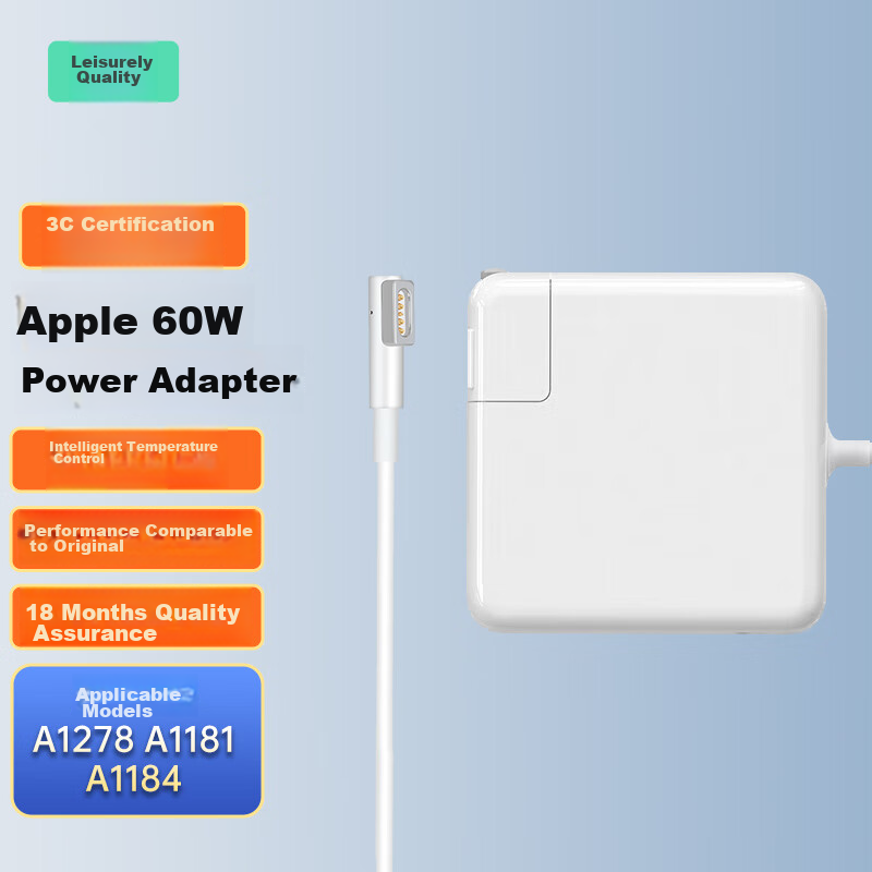 Youpin Apple Laptop Charger, Macbook Air Pro Power Adapter, 45/60/85W Accessory Cable/Head, A1278 A1181 A1184, 16.5V3.65A
