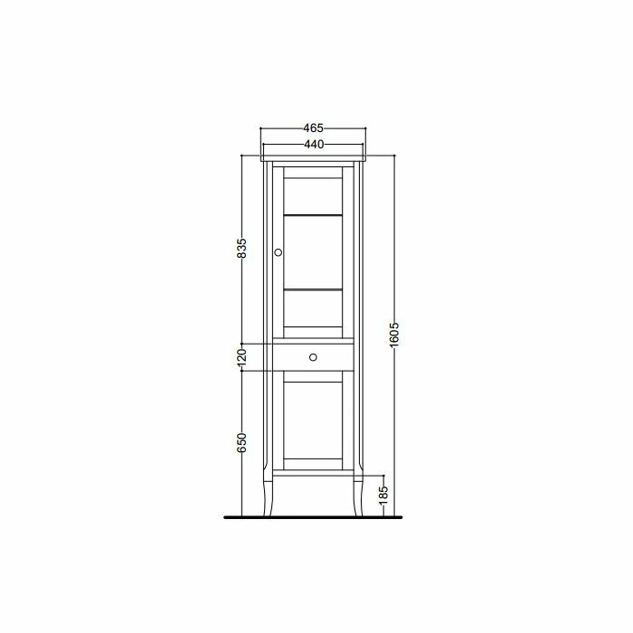 KERASAN Retro Колонна, 465*34*160,5h, петли справа DX, цвет: noce (орех), ручки: керамика