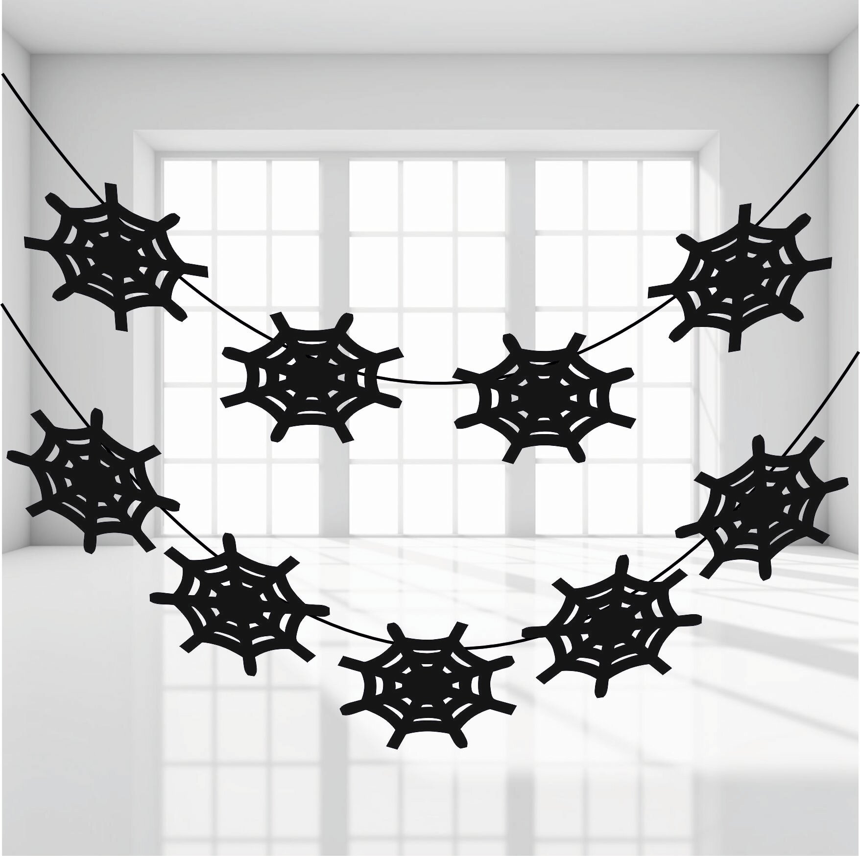 Гирлянда Хэллоуин Паутина, 12 шт для украшения на праздник Хэллоуин