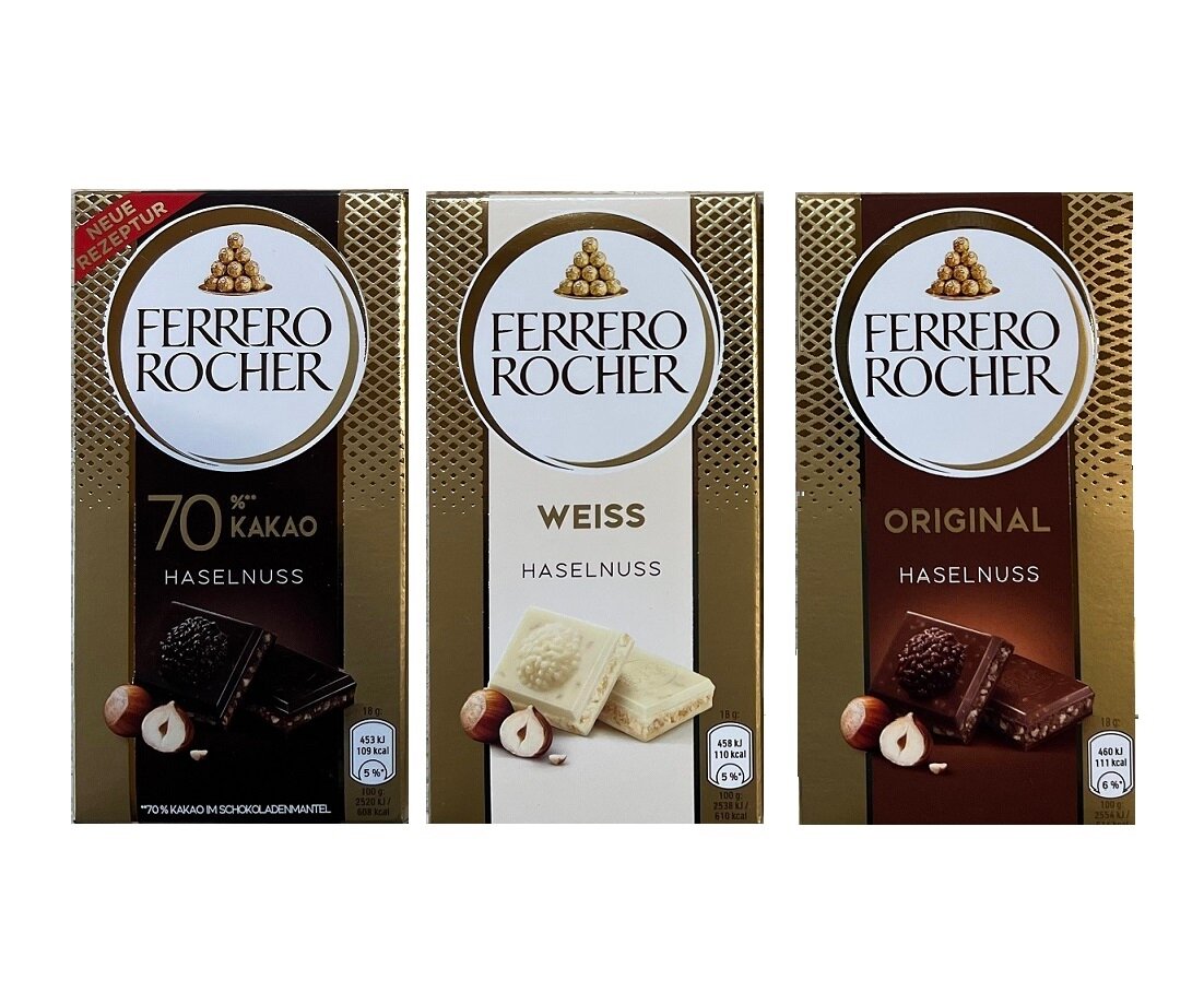 Шоколад Ferrero Rocher, темный, молочный, белый, 3 шт. х 90 гр.