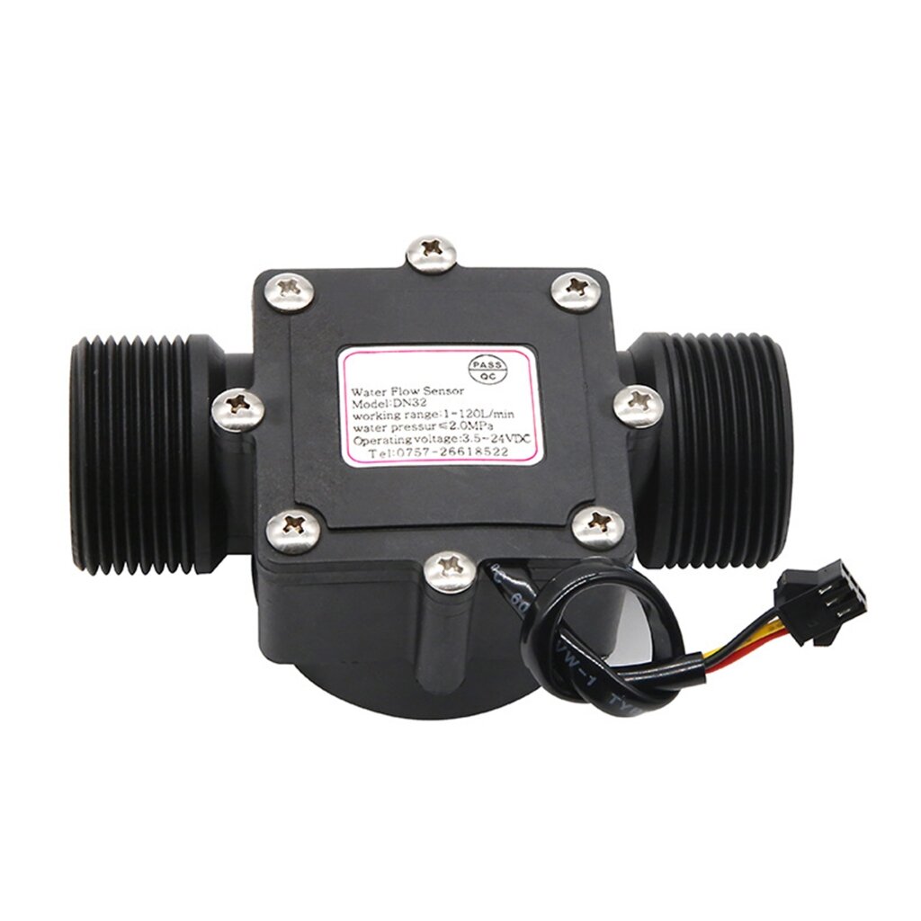 Счетчик расхода жидкости 2-120 л/мин Датчик расхода DN32 Расходомер воды Расходомер Холла Расход воды Внешняя резьба