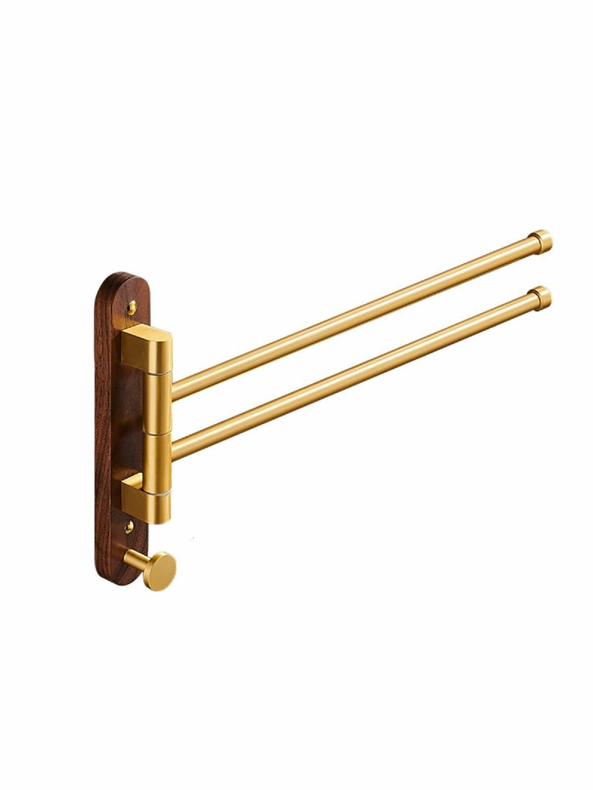 Стеллаж для ванной, Подвижная вешалка для полотенец без перфорации из грецкого ореха вращающаяся вешалка для полотенец в ванной комнате-две стойки