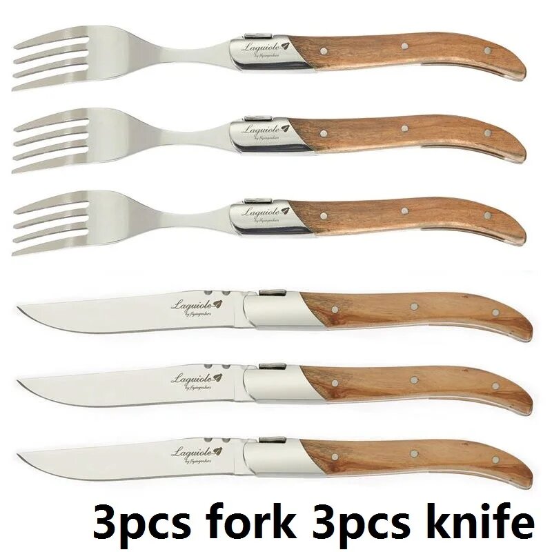 Набор ножей для стейка Laguiole из нержавеющей стали 6 шт. 3knife 3fork