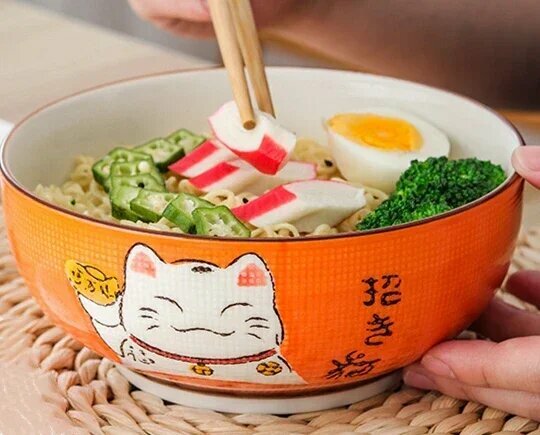 Керамическая миска Lucky Cat XINCHEN 4.5 inch orange