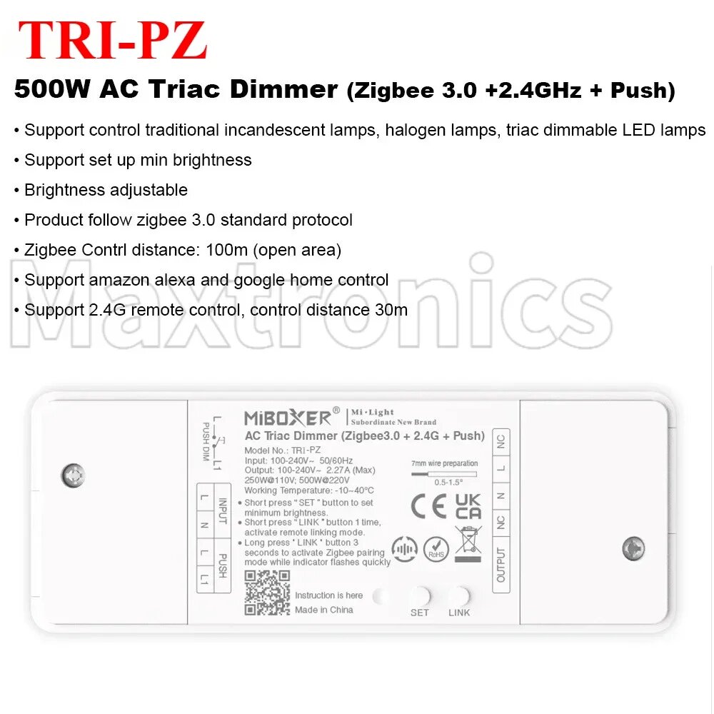 Miboxer TRI-PZ 500 Вт диммер для LED ламп