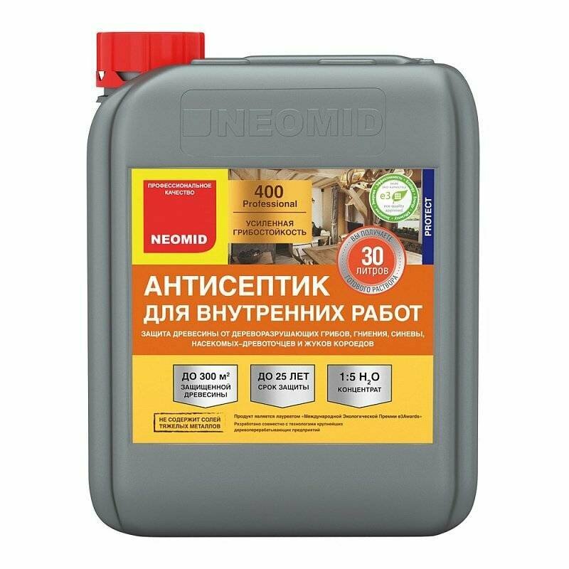 Антисептик Neomid 400 5кг для Внутренних Работ, Бесцветный, Концентрат (1:5) / Неомид 400.