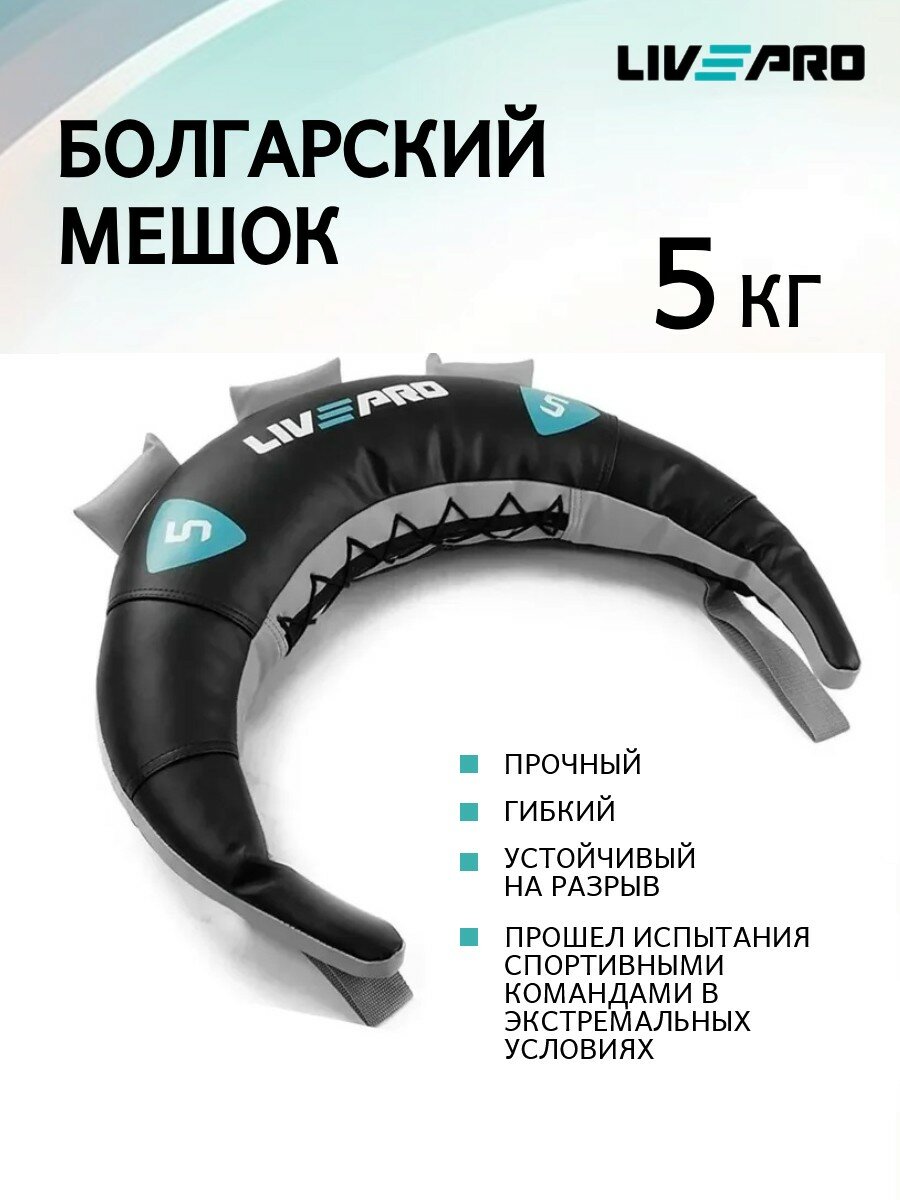 Утяжелитель для тренировок LIVEPRO Bulgarian Bag, сэндбэг, вес 5 кг