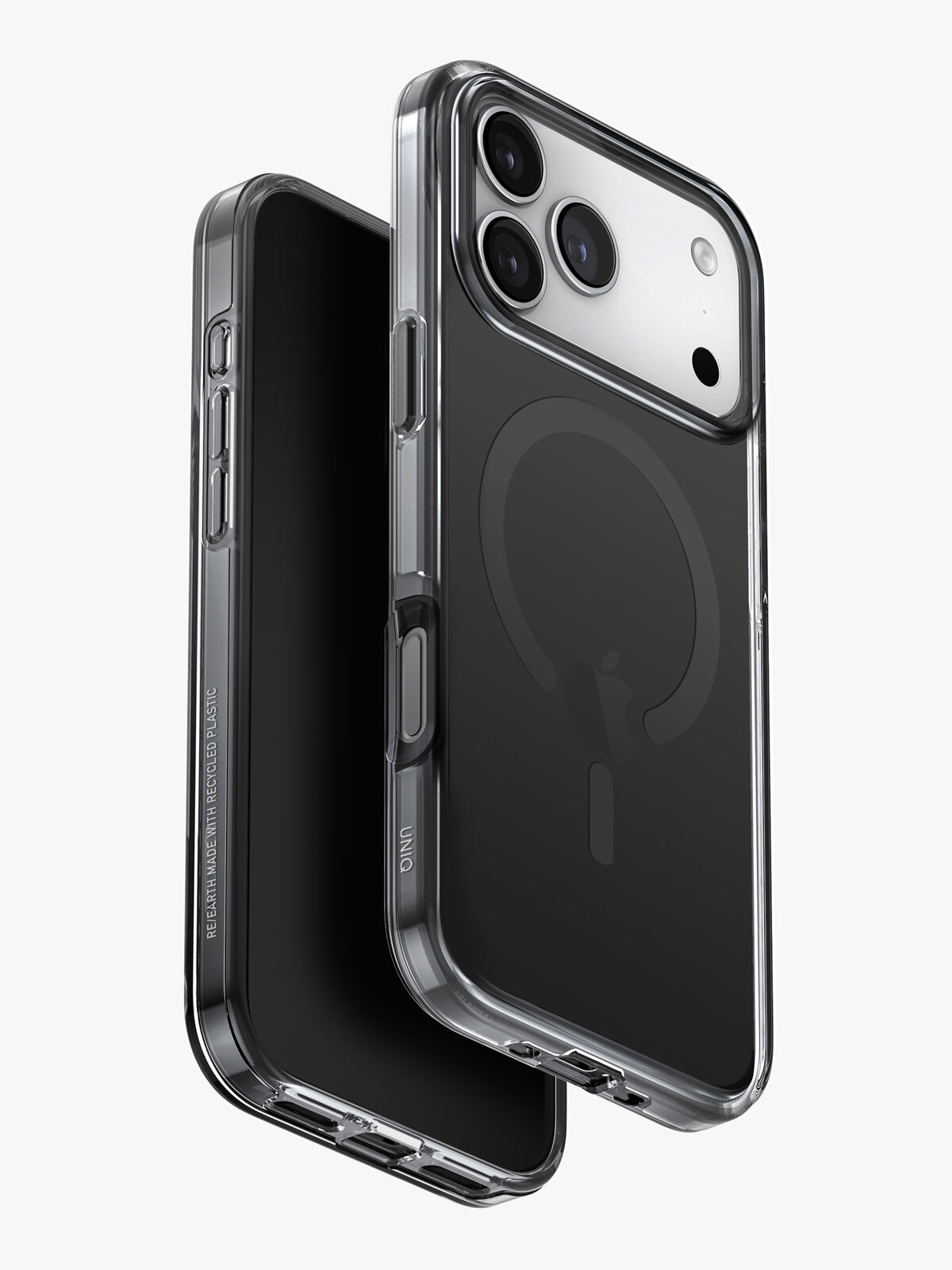 Чехол Uniq на iPhone 17 Pro Max, Clario с магнитами MagSafe, с защитой Air Max, серый