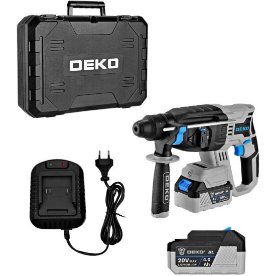 Перфоратор аккумуляторный Deko DKCH20FU-Li в кейсе, 20В, 2х4.0Ач (063-4419)